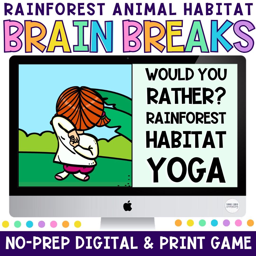 Kids Rainforest Yoga Game: Would You Rather Brain Break Movement ...