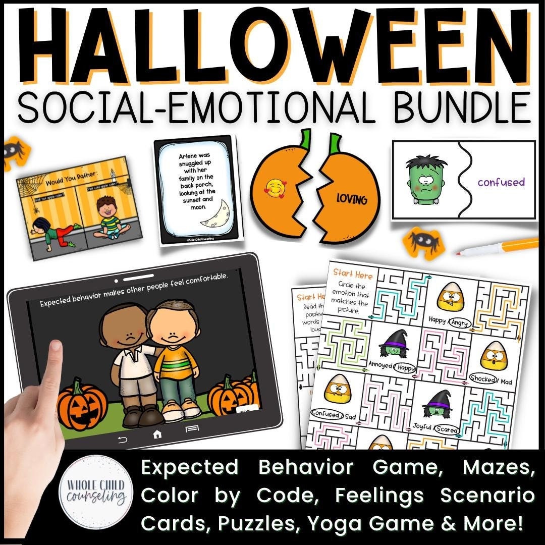 Halloween Social Emotional Bundle, Emotional Learning, Scenario Cards ...