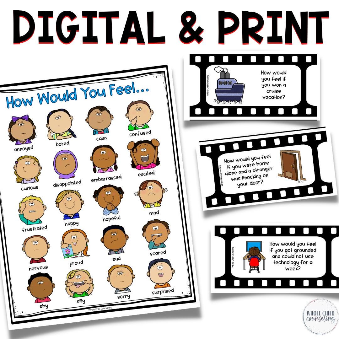 Naming Feelings Game for Kids, Social Emotional Learning, Therapy ...