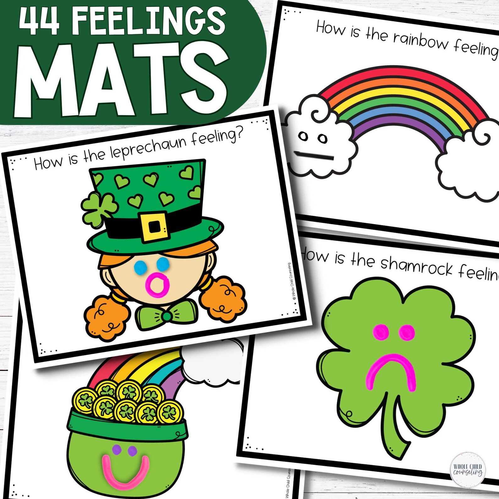 St. Patrick's Day Play Doh Emotions and Drawing Mats, Emotions ...