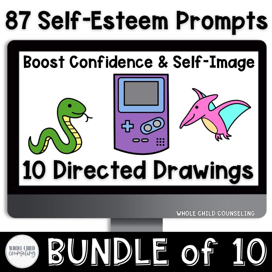 Self Esteem Directed Drawing Bundle, Social Emotional Learning Guided ...