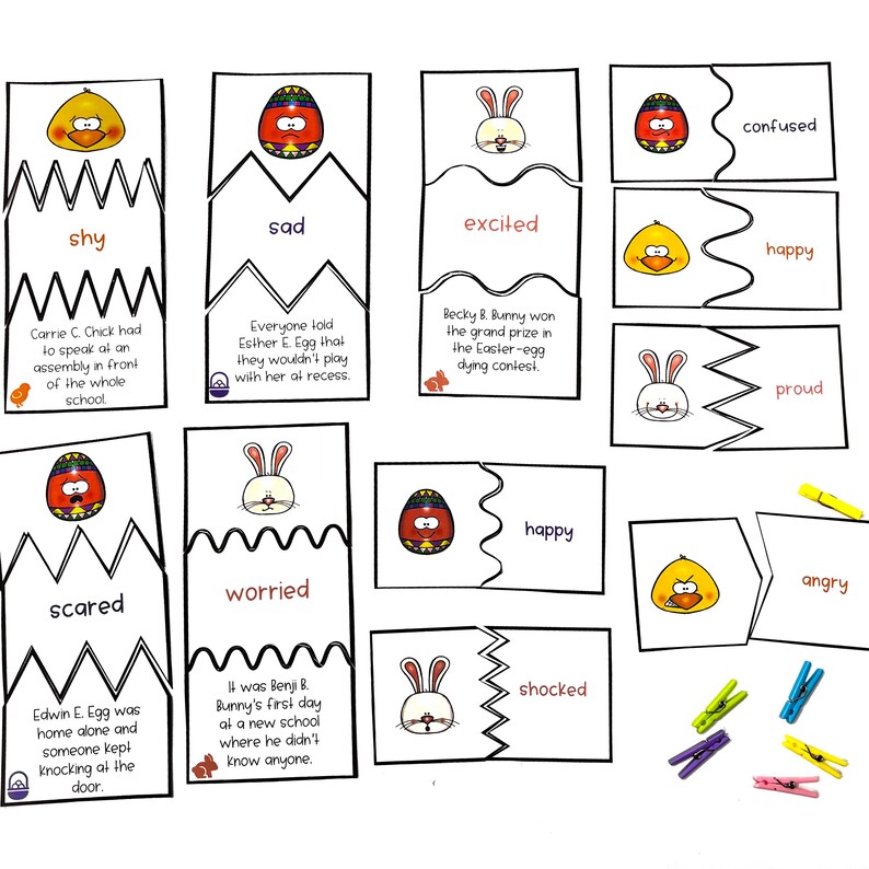 Easter Puzzles for Kids, Printable Feelings Puzzle, Social Emotional ...