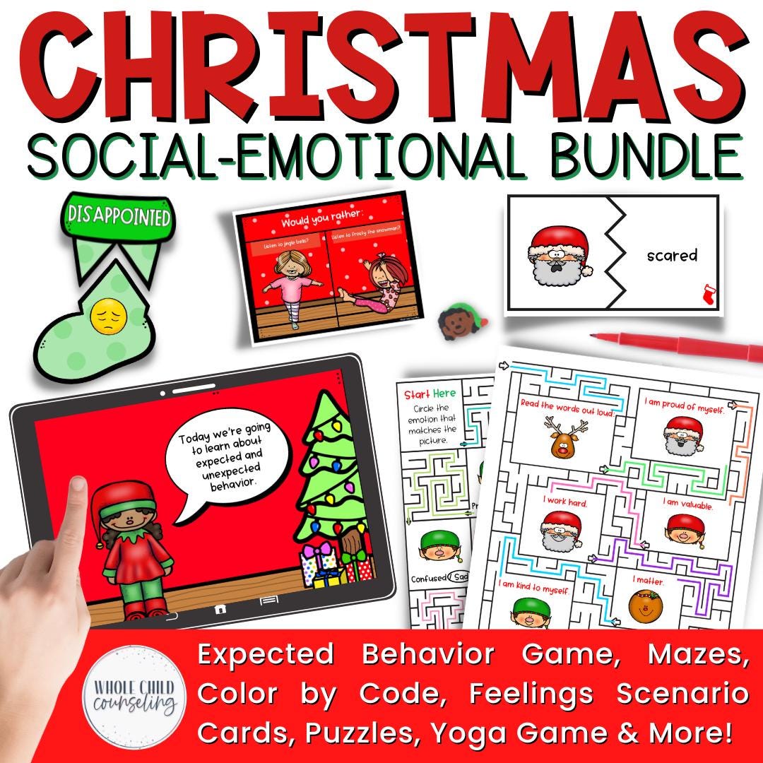 Christmas SEL Activity Bundle, Winter Social Emotional Learning, SEL ...