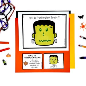 Halloween Naming Feelings Dough and Drawing Emotions Mats for Social ...