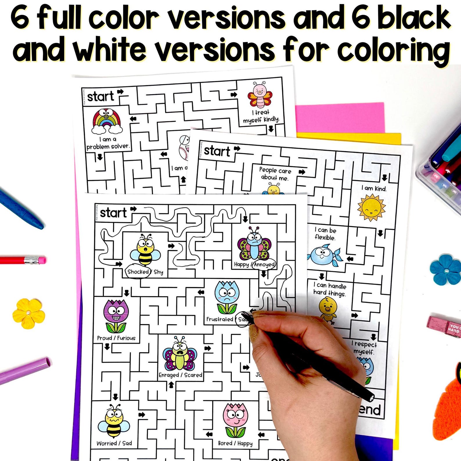 Spring Feelings Mazes, Printable Self Esteem Activity for Kids ...
