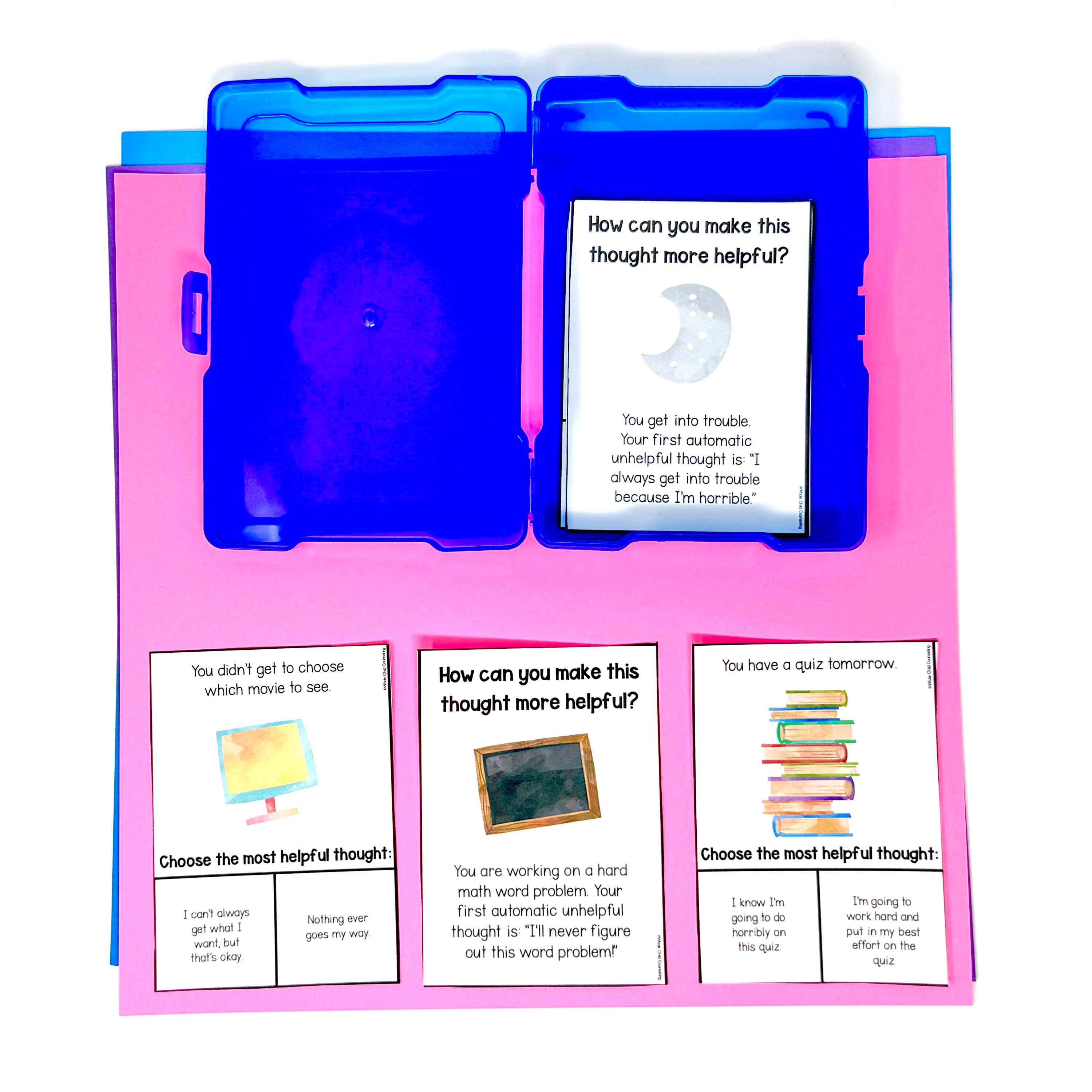 Changing Unhelpful Thoughts CBT Game, Social Emotional Learning, Print ...