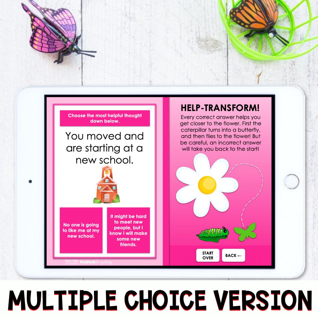 Changing Unhelpful Thoughts CBT Game, Social Emotional Learning, Print ...