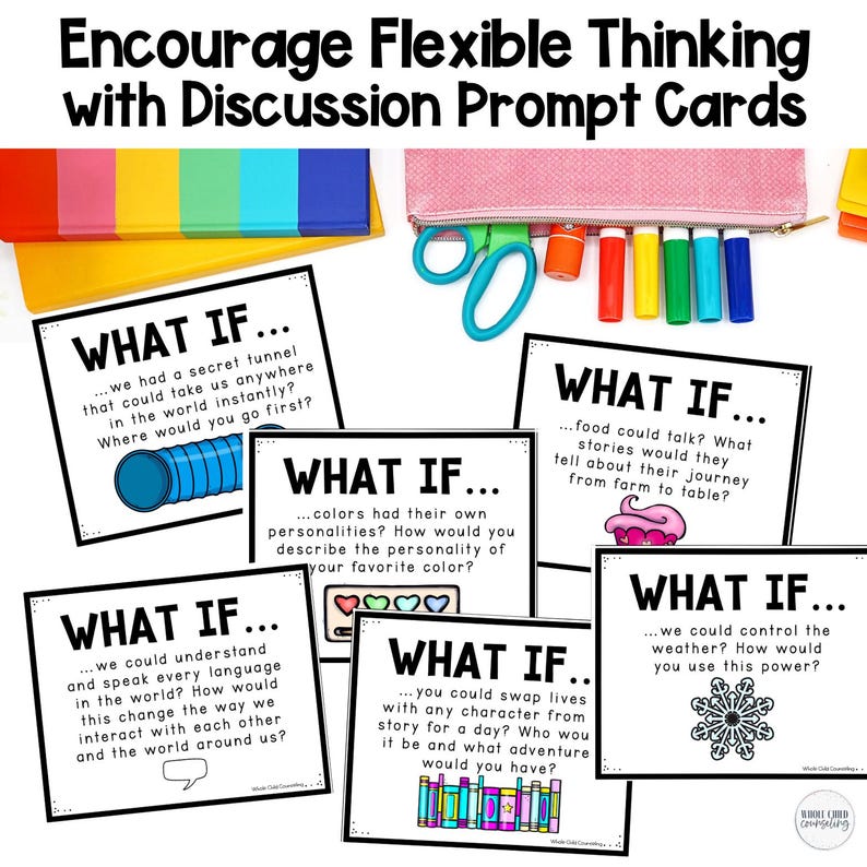 Teach Flexible Thinking, Creative Thinking Activity, What If Prompts ...