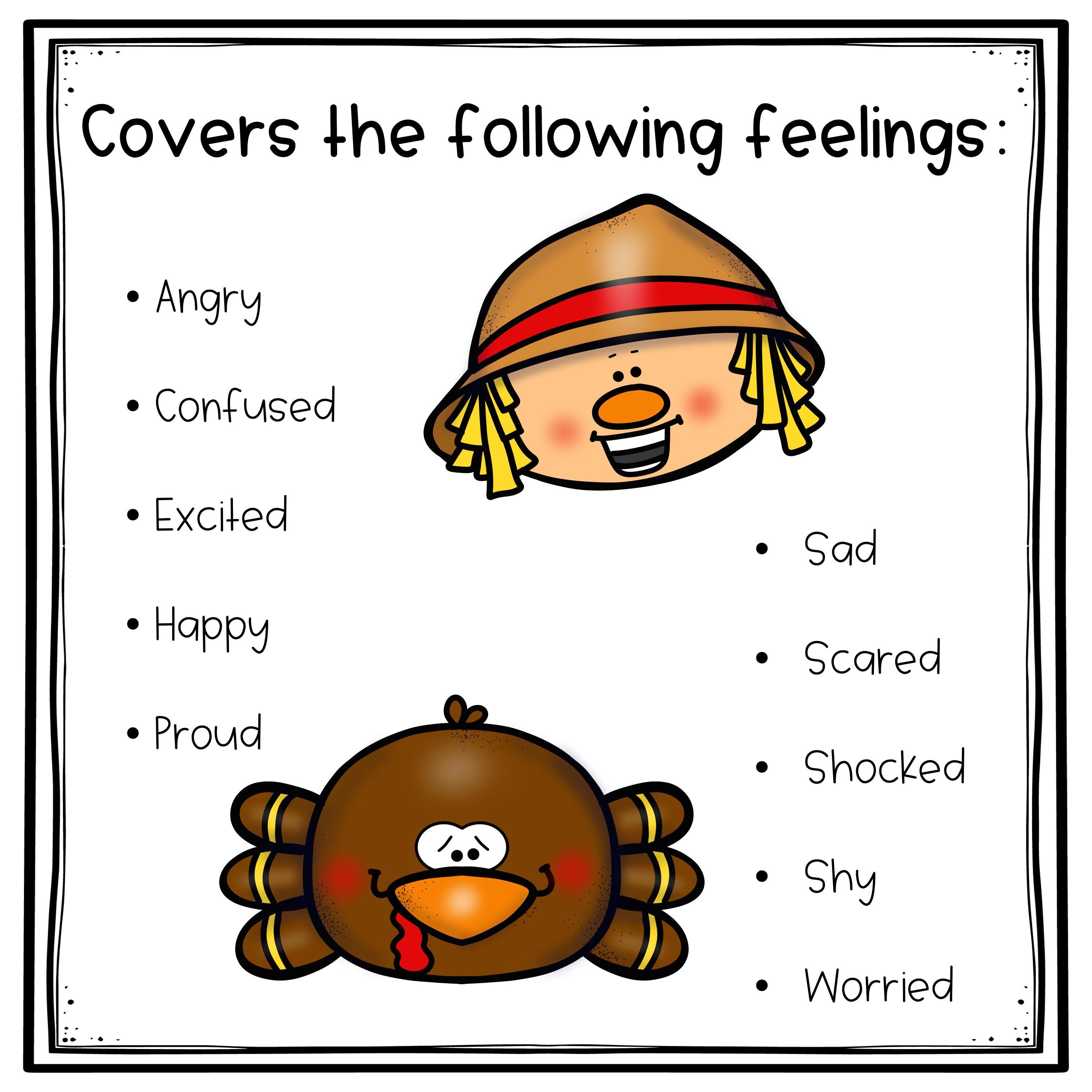 Thanksgiving Feelings Puzzles for Kids, Printable Puzzle, Social ...