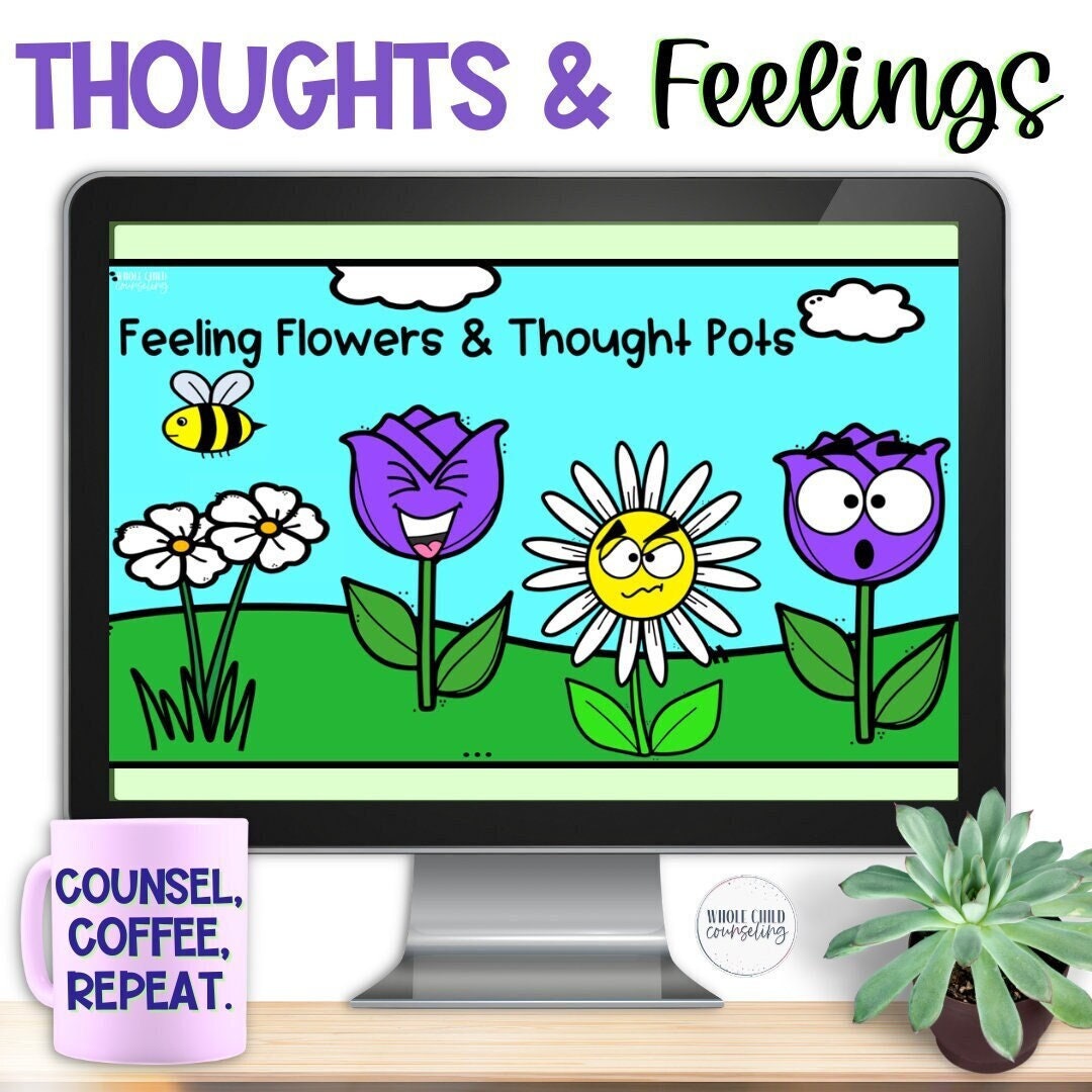 Connecting Thoughts and Feelings CBT Worksheets & Activity, Social ...