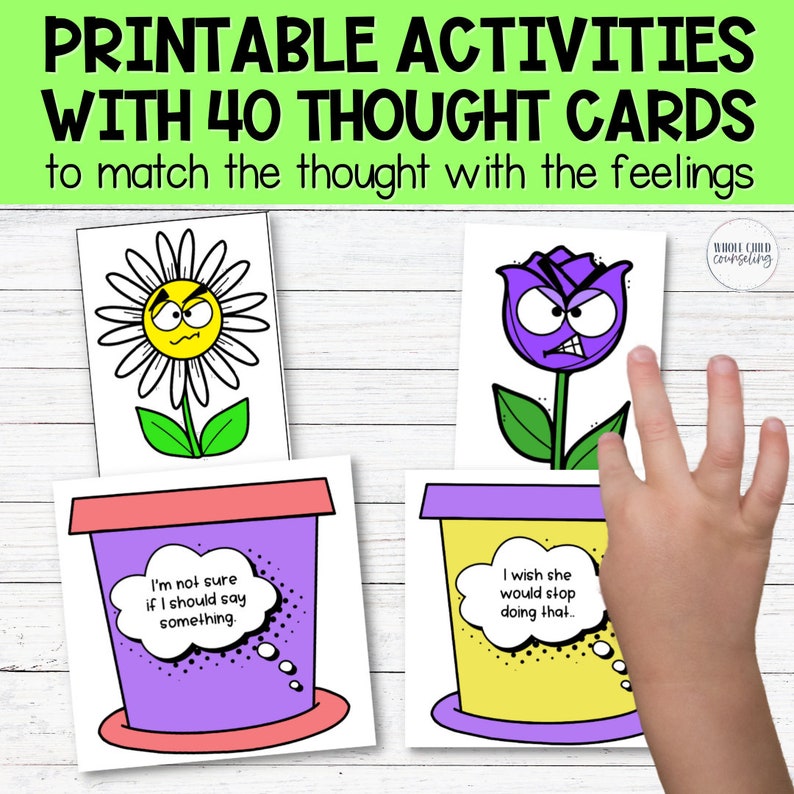 Connecting Thoughts and Feelings CBT Worksheets & Activity, Social ...