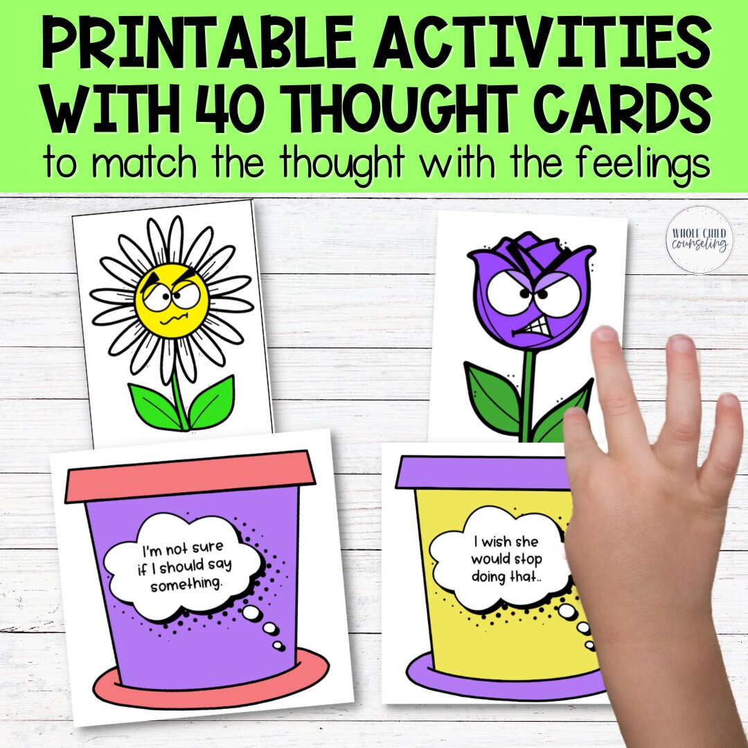 Connecting Thoughts and Feelings CBT Worksheets & Activity, Social ...