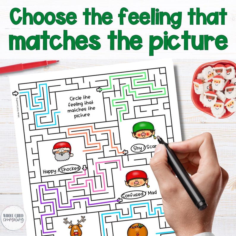 Christmas Mazes for Kids, Printable Self Esteem Games for Kids ...