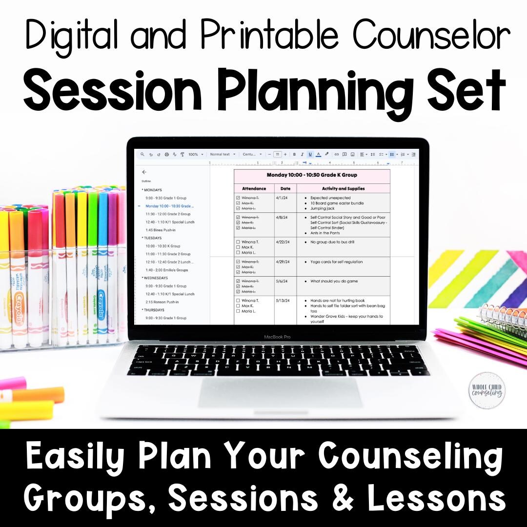 Counselor Session Planning Set, Counselor Organization, Therapist ...