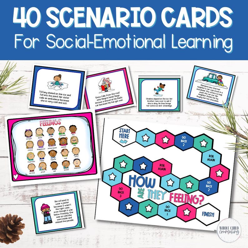 Winter SEL Therapy Board Games, Winter Social Emotional Learning Game ...