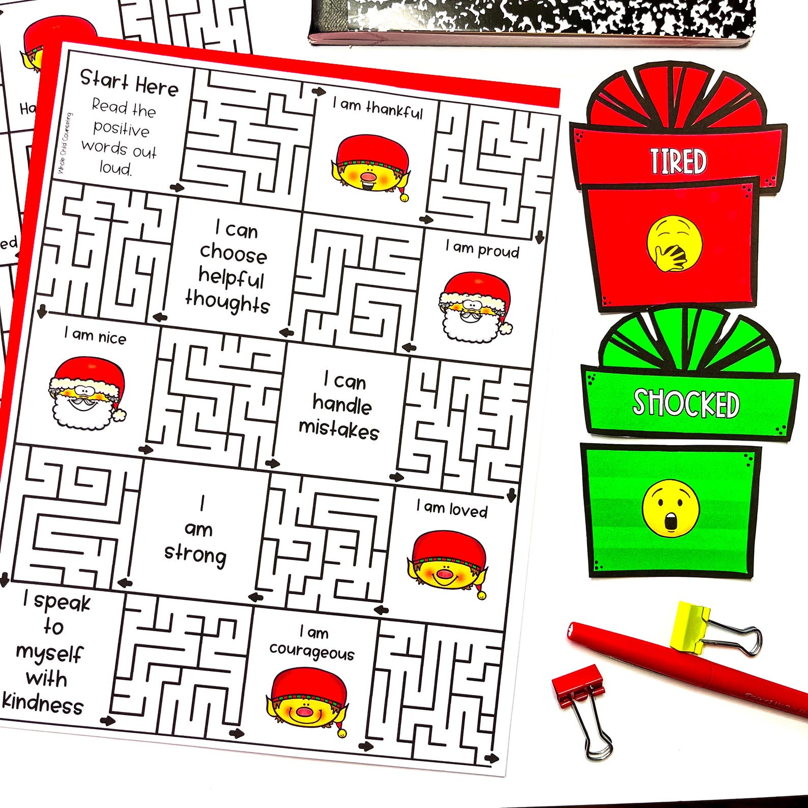 Christmas Mazes for Kids, Printable Self Esteem Games for Kids ...