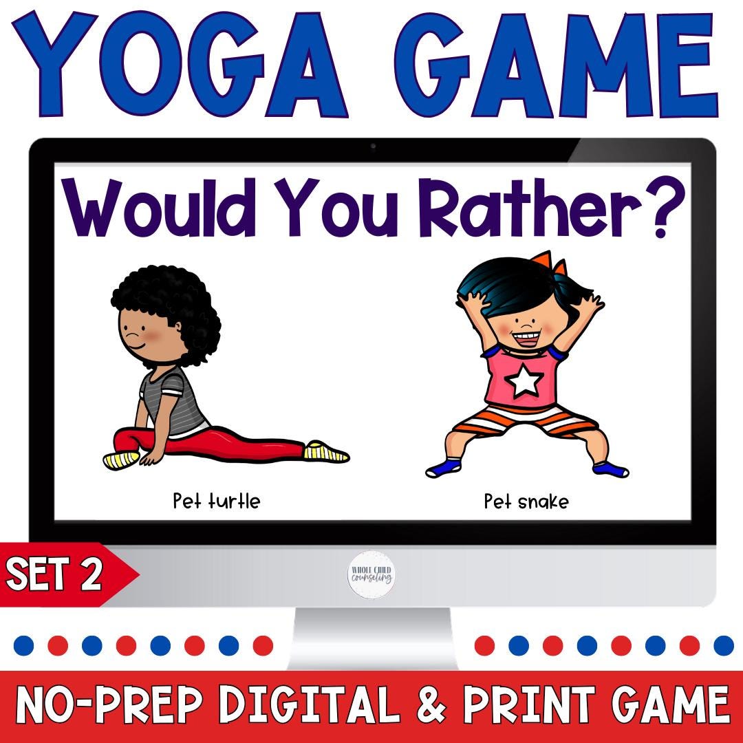Would You Rather Digital and Print Yoga Game, Classroom Movement Brain ...