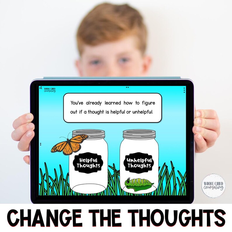 Changing Unhelpful Thoughts CBT Game, Social Emotional Learning, Print ...