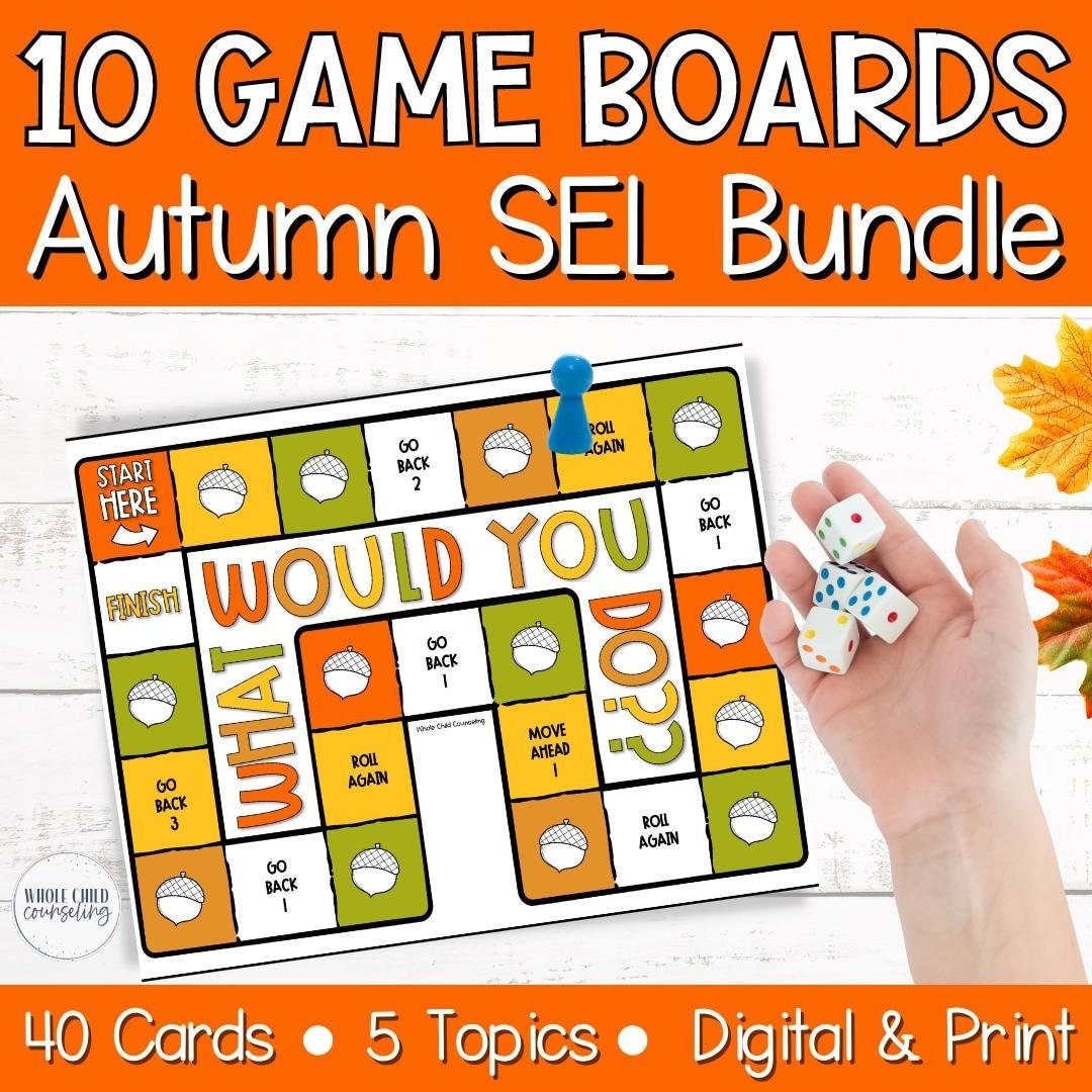 Fall SEL Board Games, Therapy Fall Social Emotional Learning Game ...
