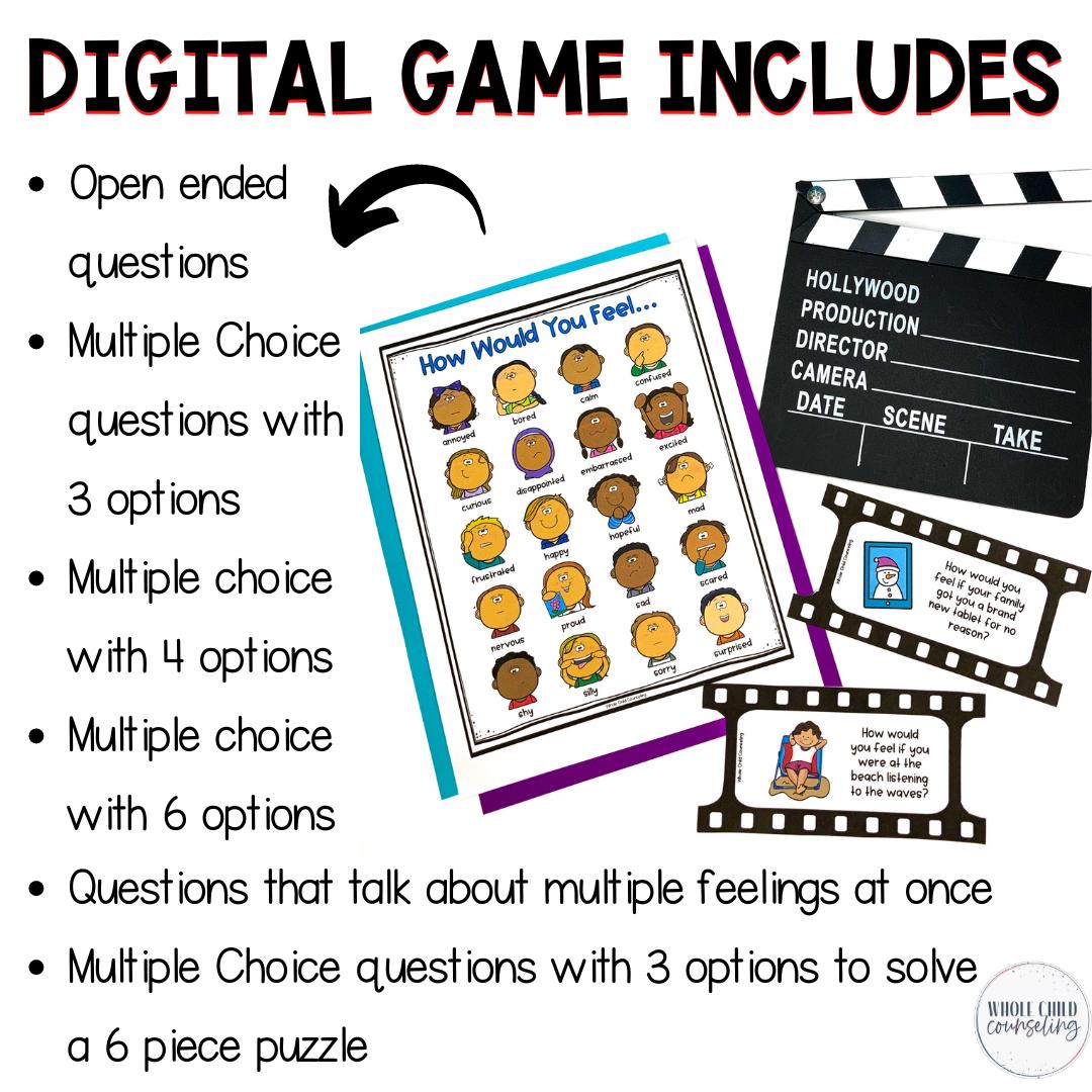 Naming Feelings Game for Kids, Social Emotional Learning, Therapy ...