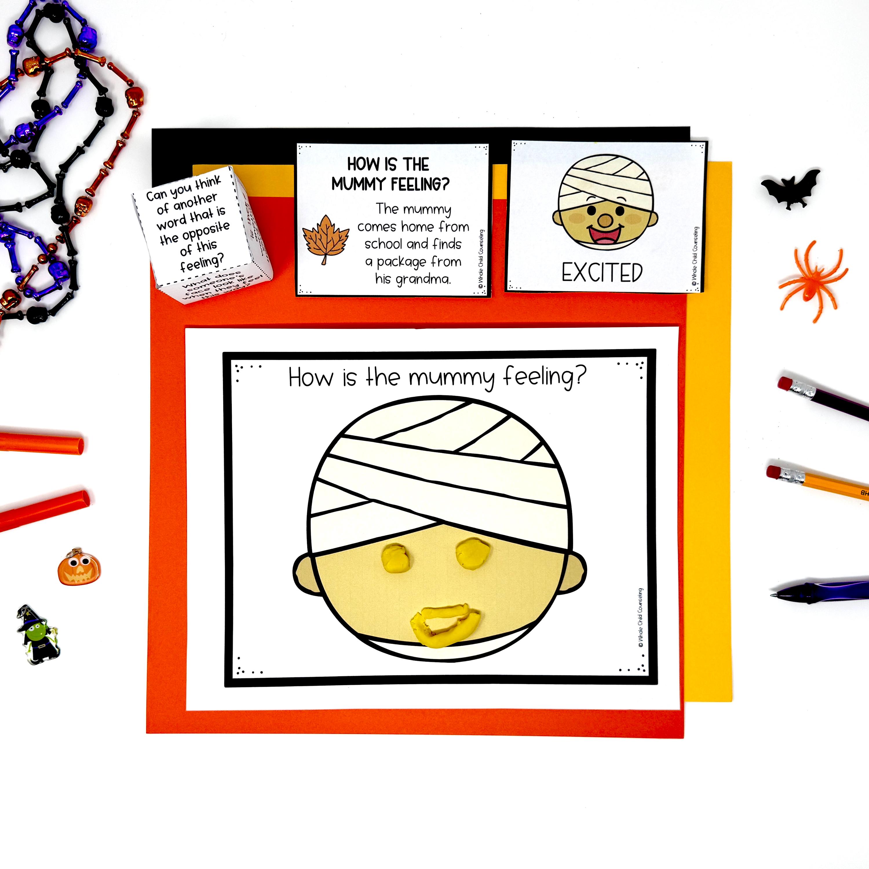 Halloween Emotions and Feelings Play Dough Mats: Social Emotional ...