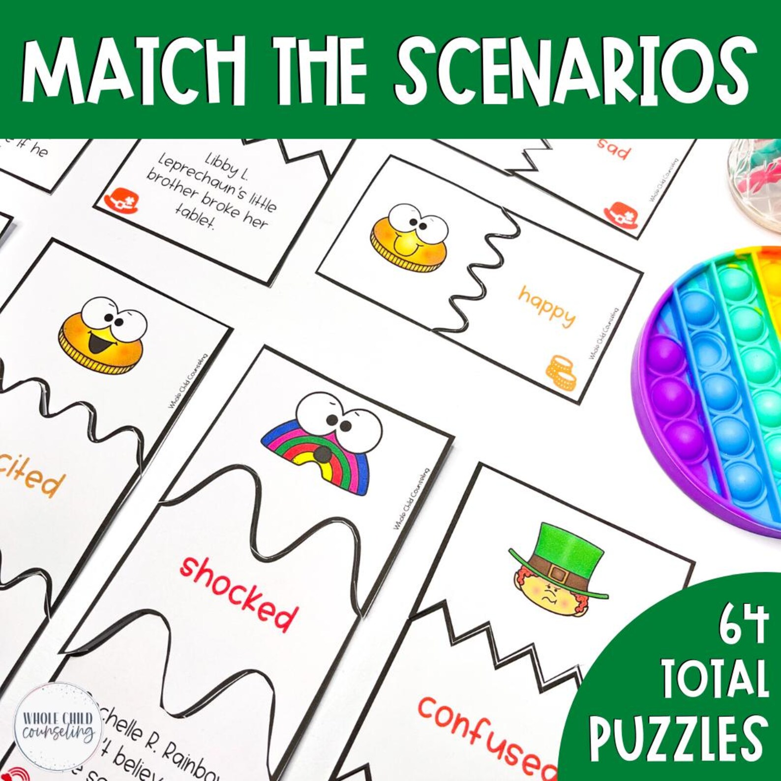 St. Patrick's Day Puzzles for Kids, Printable Feelings Puzzle, Social ...