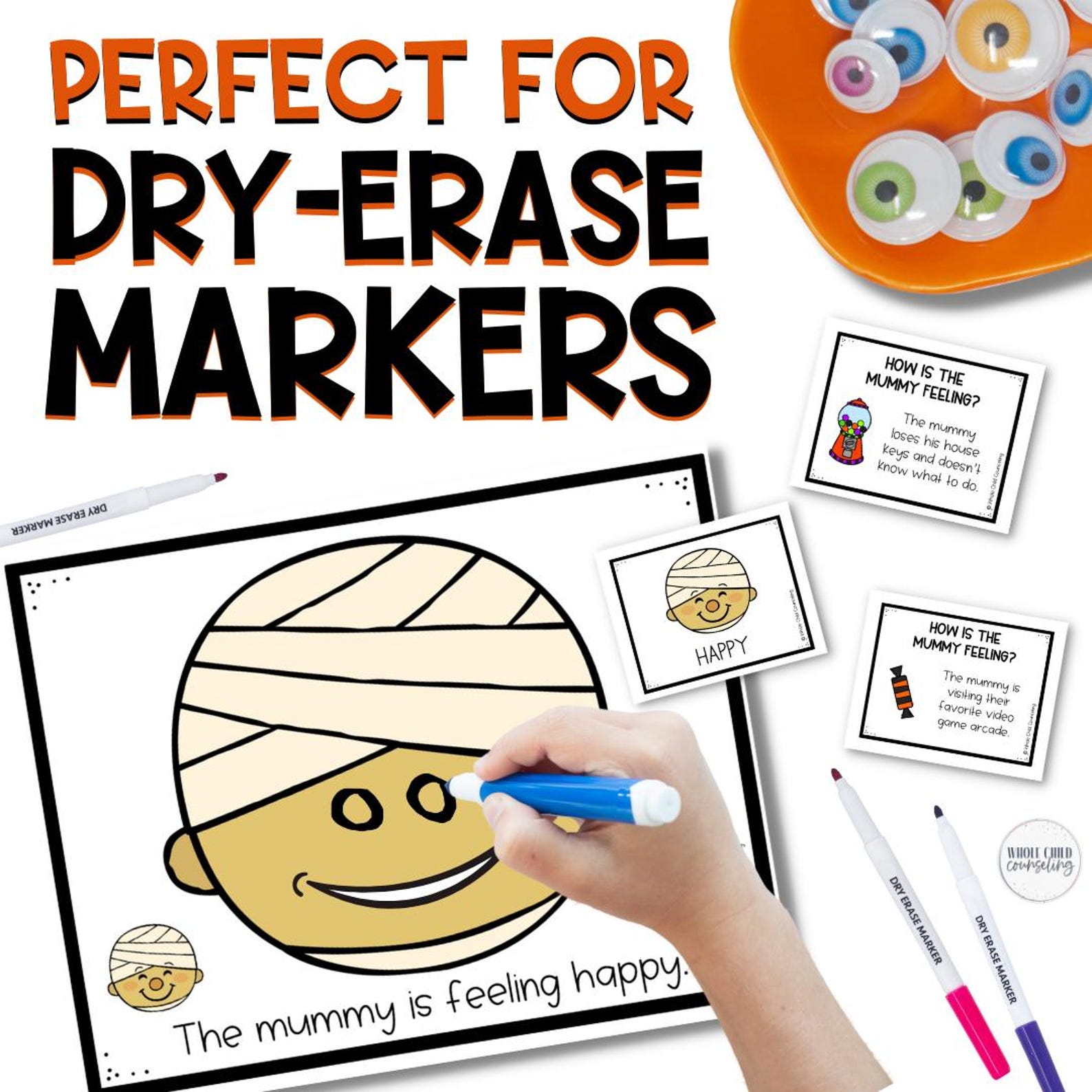 Halloween Naming Feelings Dough and Drawing Emotions Mats for Social ...