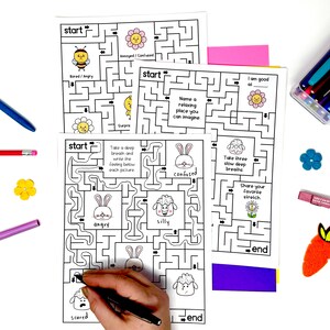 Spring Feelings Mazes, Printable Self Esteem Activity for Kids ...