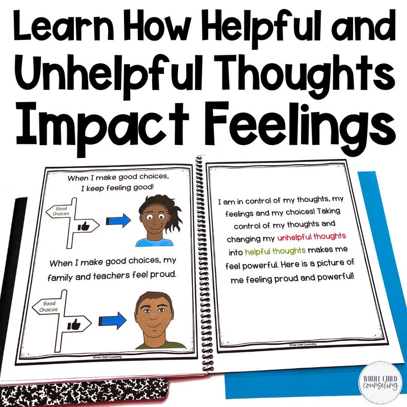 Thoughts Feelings and Choices CBT Social Story Print & Digital Workbook ...