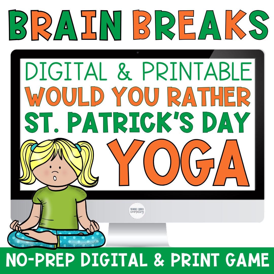 St. Patrick's Day Yoga for Kids, Would You Rather Yoga Game, Spring ...