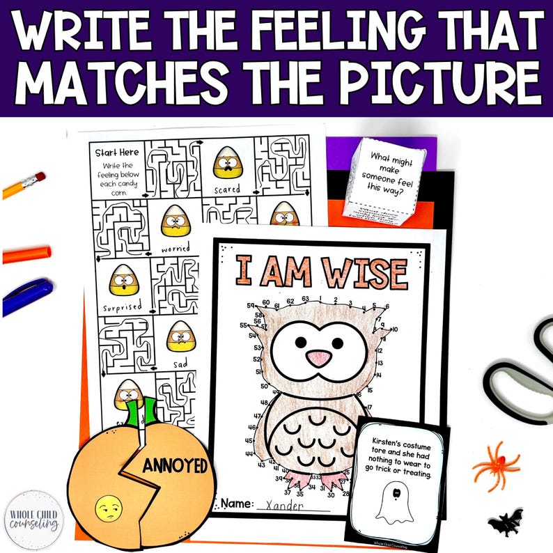 Halloween SEL Mazes: Self Esteem Worksheets & Affirmations for Kids ...