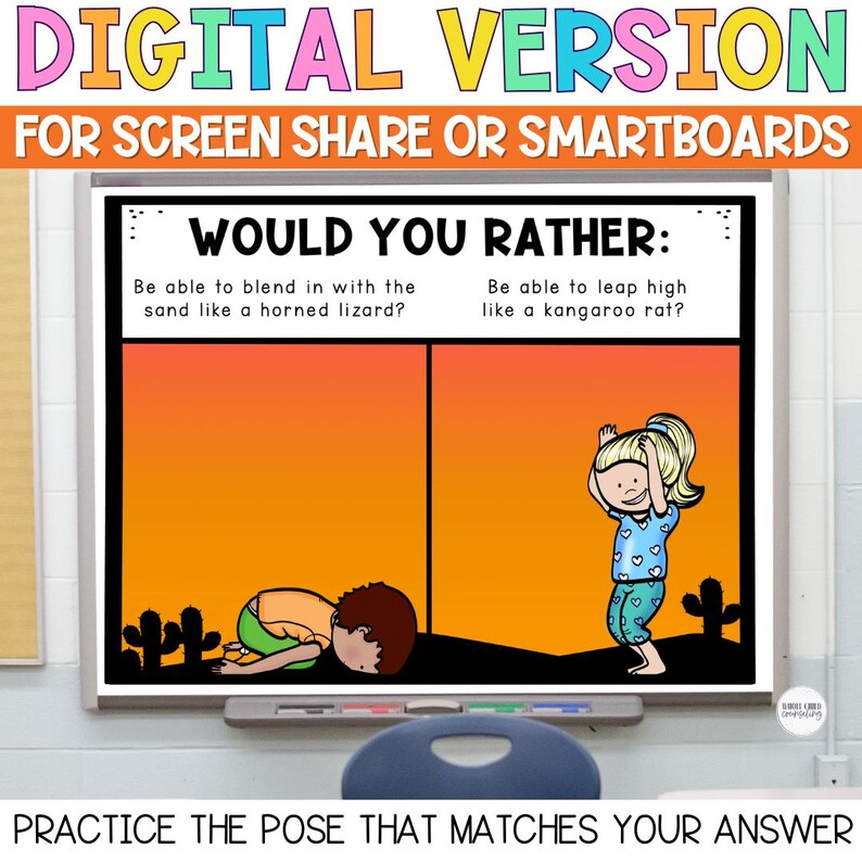 Kids Yoga Game: Desert Animal Movement, Brain Break (digital Download ...