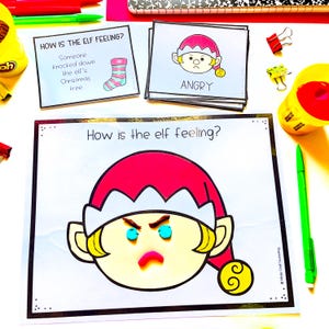 Christmas Feelings Dough and Drawing Emotions Mats for Social Emotional ...