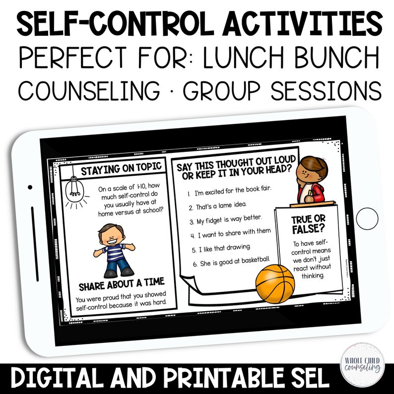 Self Control Homeschool Printable SEL Worksheets Digital Download ...