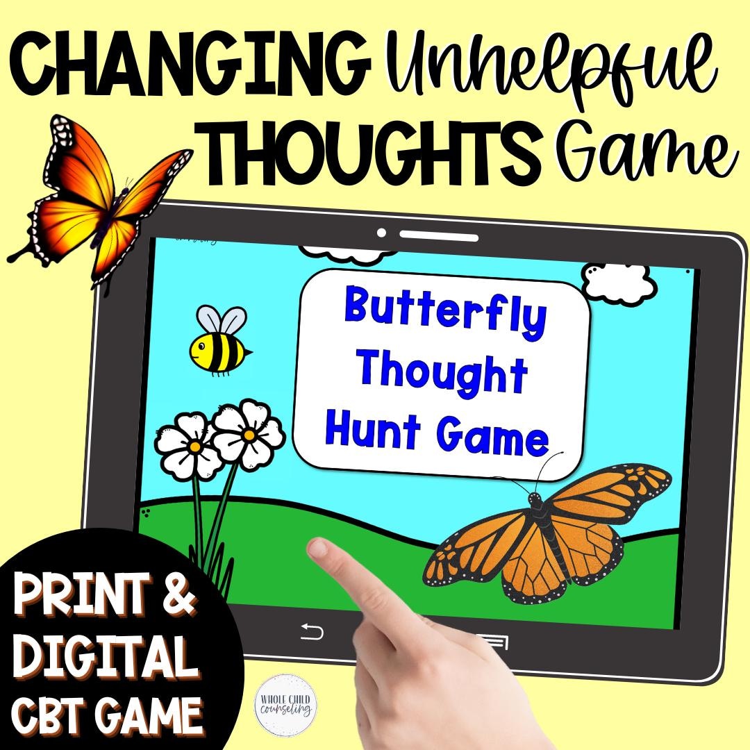 Changing Unhelpful Thoughts CBT Game, Social Emotional Learning, Print ...