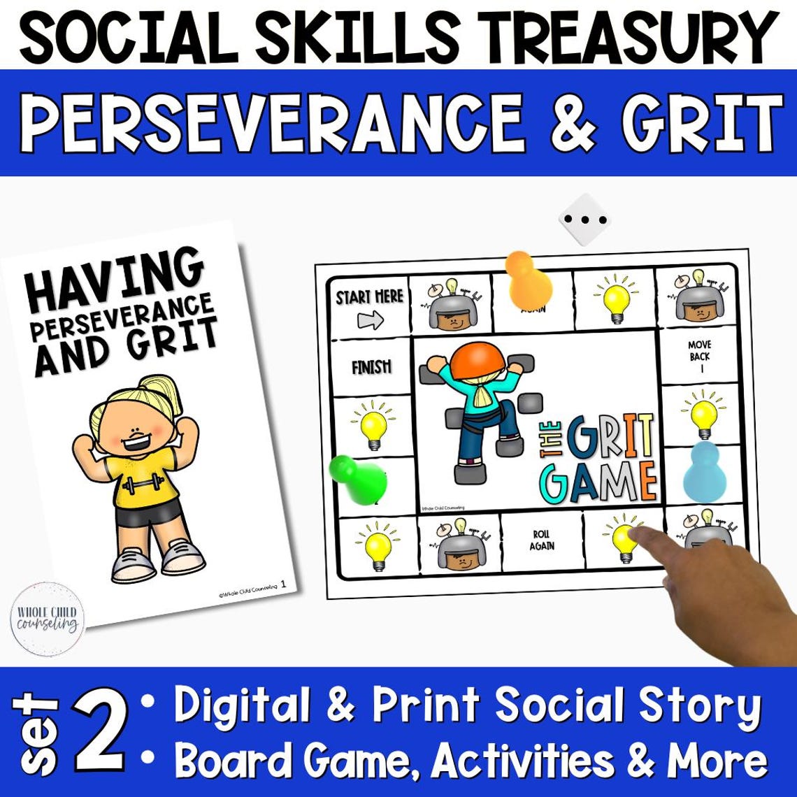 Perseverance Kids Game, Social Skills Grit Game, Child Psychology ...