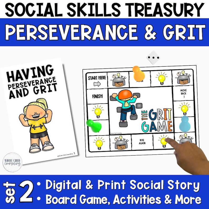 Perseverance Kids Game, Social Skills Grit Game, Child Psychology ...