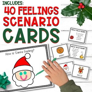 Christmas Feelings Dough and Drawing Emotions Mats for Social Emotional ...