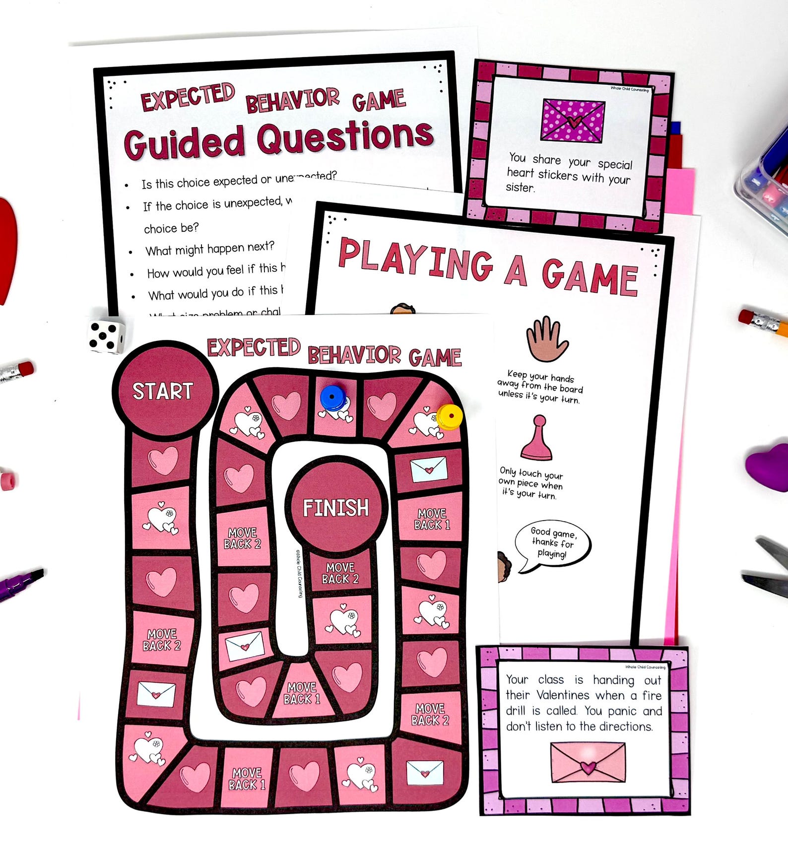 Valentine's Day Counseling Game, Expected Vs Unexpected Behavior Game ...