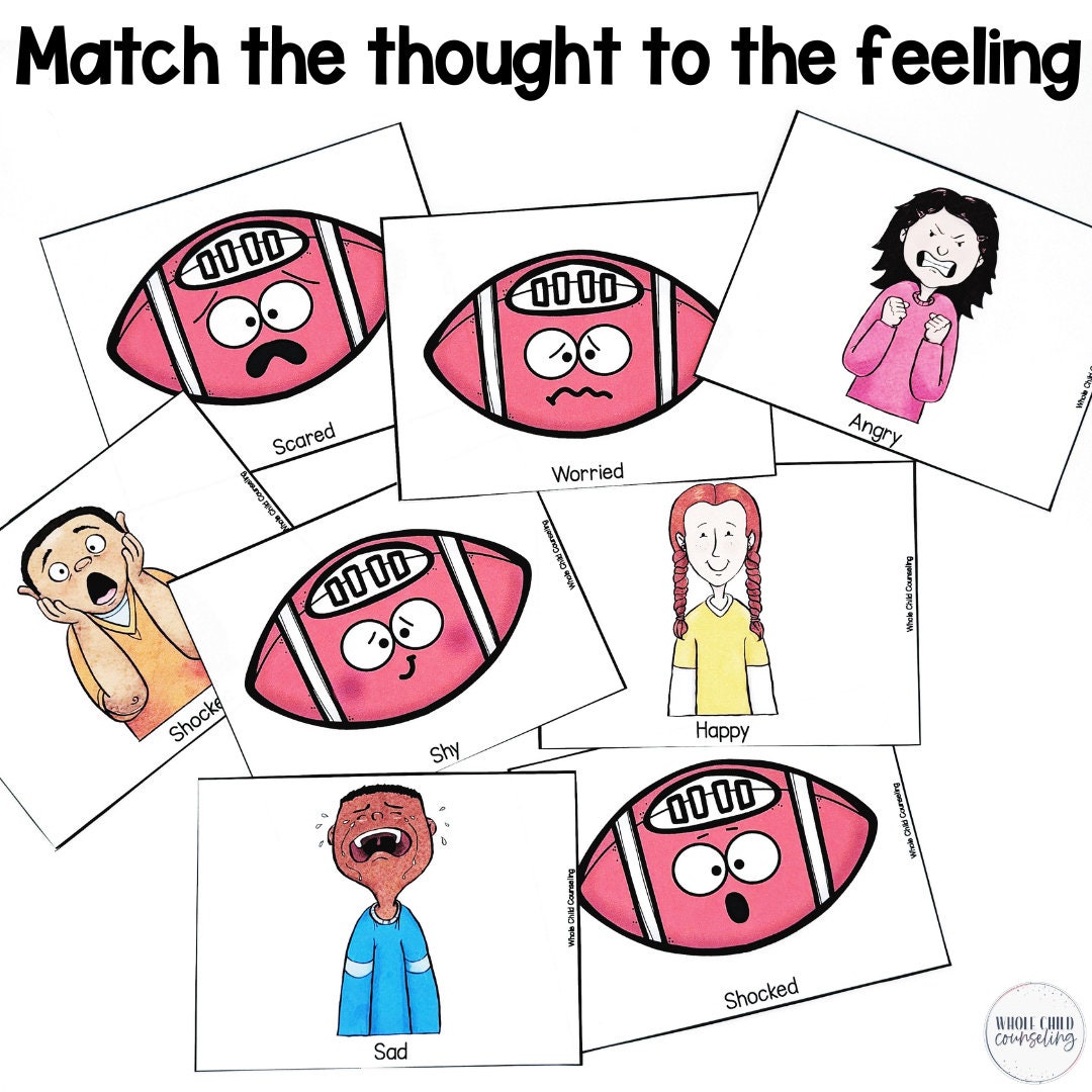 CBT Football Digital & Printable Board Game, Kids Therapy Tools for ...