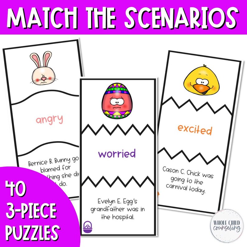 Easter Puzzles for Kids, Printable Feelings Puzzle, Social Emotional ...