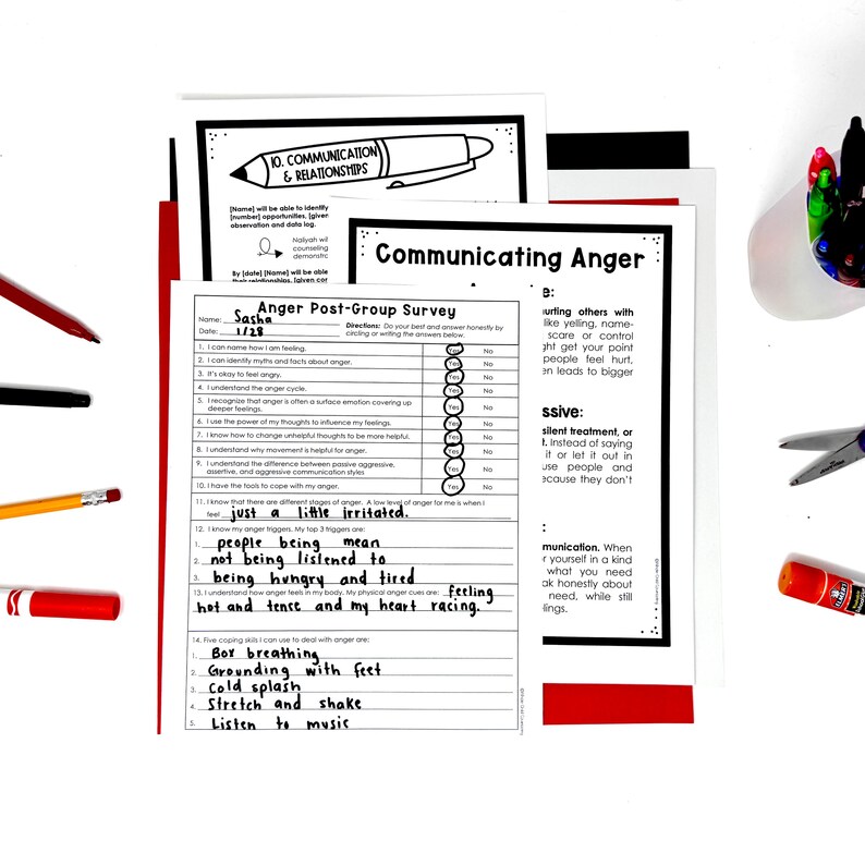 Teen and Tween Anger Management Activity: Assertive Communication ...