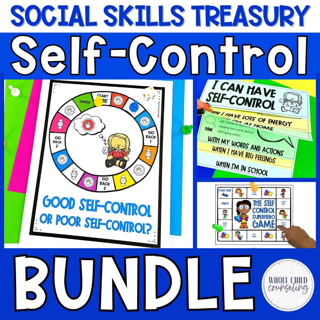 How to Show Self Control SEL Activity & Game Bundle, Social Skills Kid ...