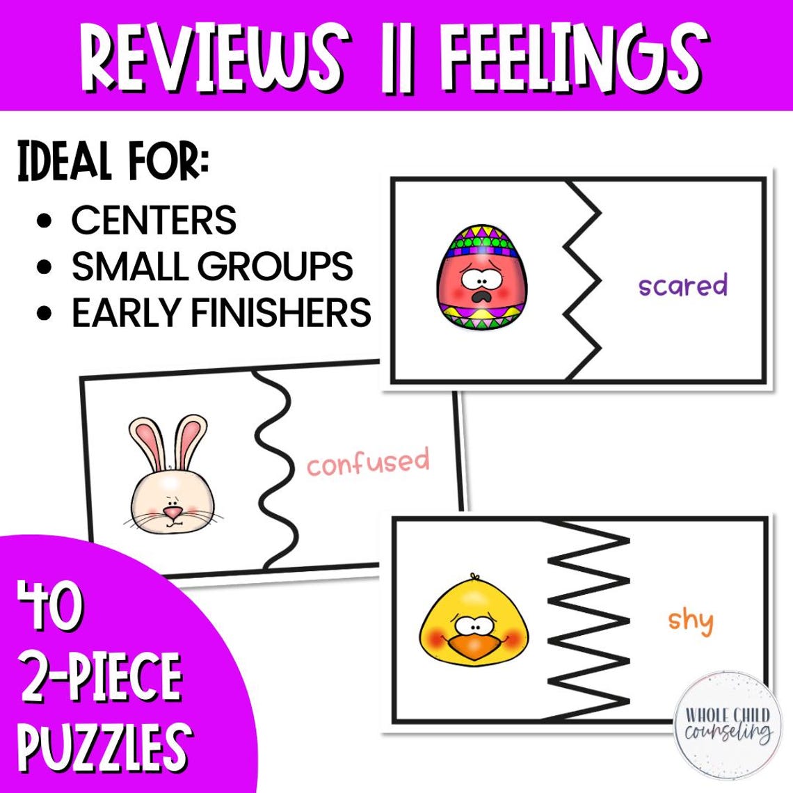 Easter Puzzles for Kids, Printable Feelings Puzzle, Social Emotional ...