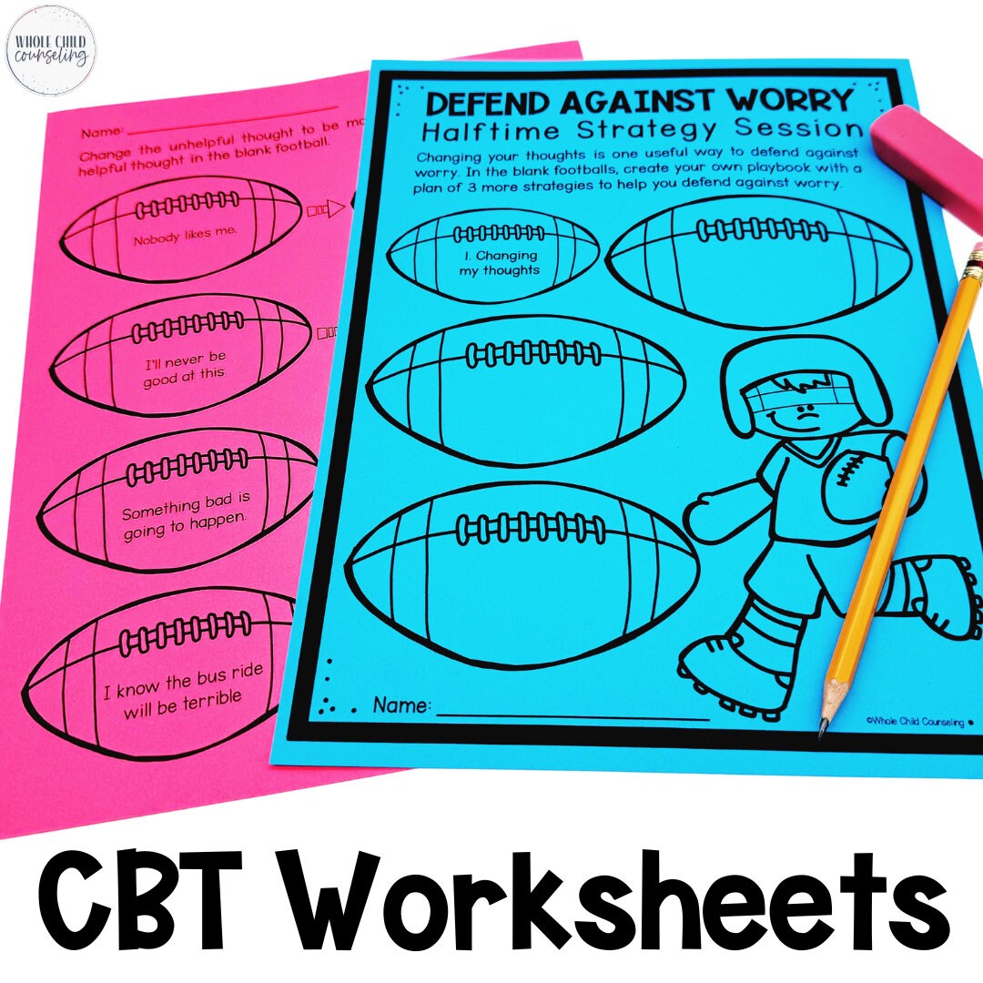 CBT Football Digital & Printable Board Game, Kids Therapy Tools for ...