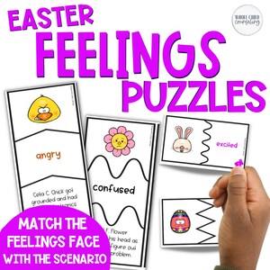 Easter Puzzles for Kids, Printable Feelings Puzzle, Social Emotional ...