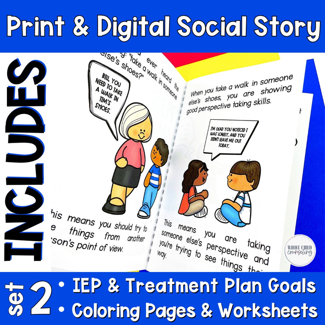 Perspective Taking Social Skills Game & Social Story Set 2, Worksheets ...