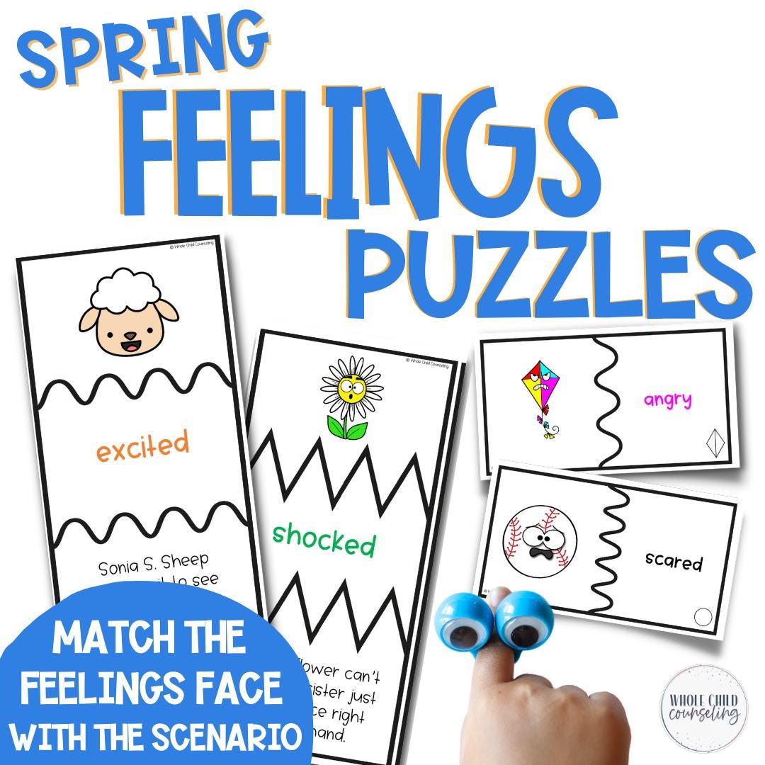 Spring Puzzles for Kids, Printable Feelings Puzzle, Social Emotional ...