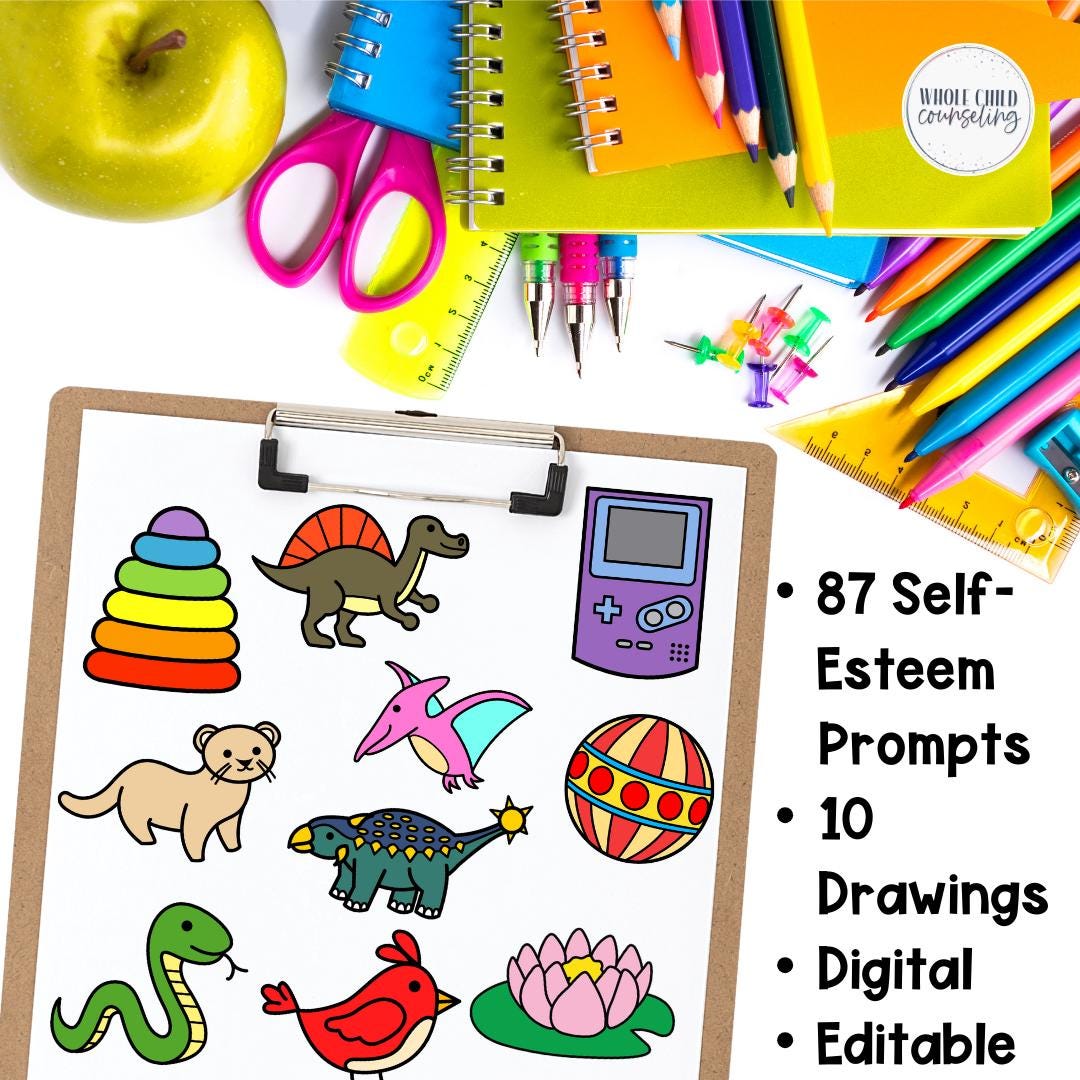 Self Esteem Directed Drawing Bundle, Social Emotional Learning Guided ...