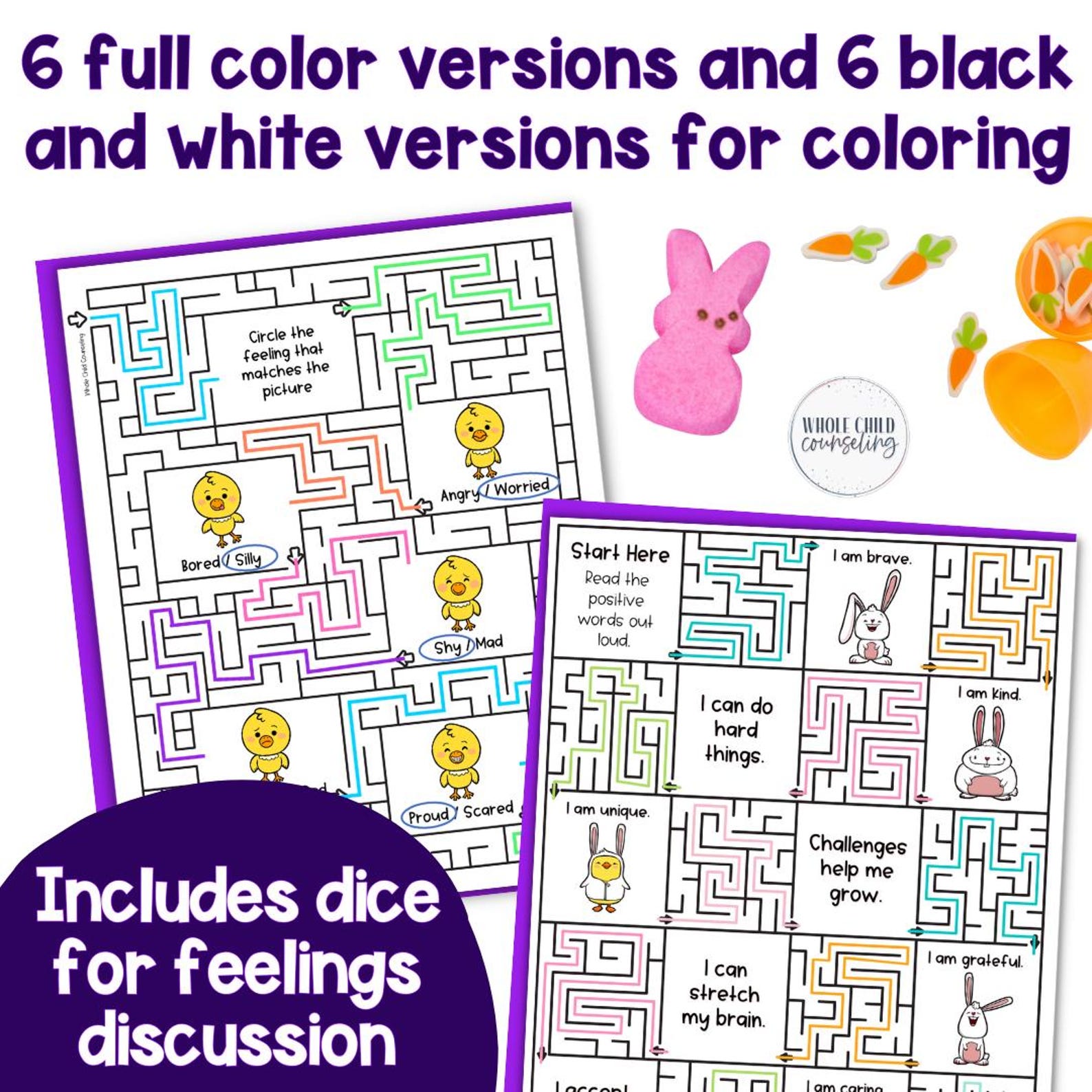Easter Feelings Mazes, Printable Self Esteem Activity for Kids ...